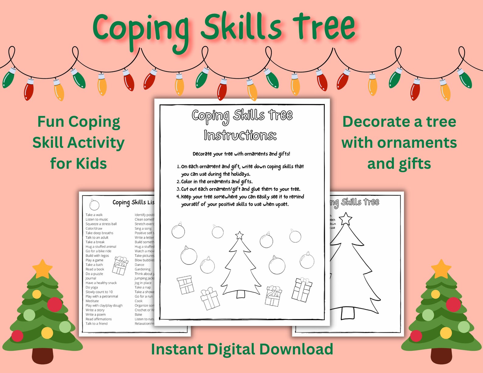 Holiday Print Coping Skills Worksheet Coping Skills Tree Printable ...