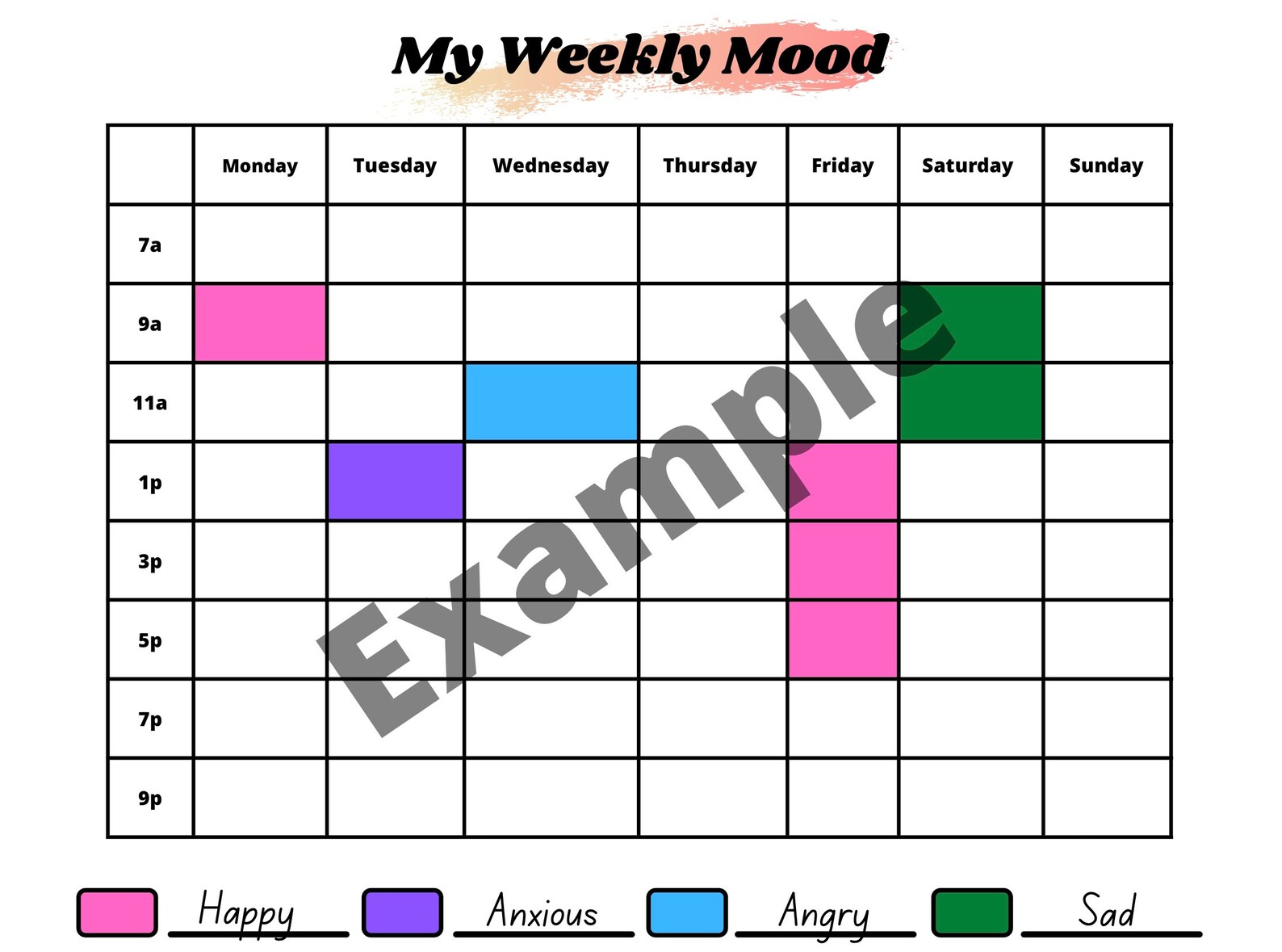 Mood Tracking Calendar Printable Mood Tracker Printable Calendar ...