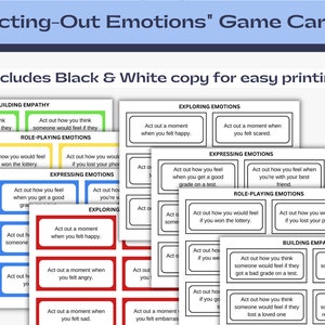 Emotions Game Cards Emotions Printable Counseling Activity Therapy ...