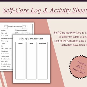 Self-care Log Daily Journal Printable Self-care Log Printable Activity ...