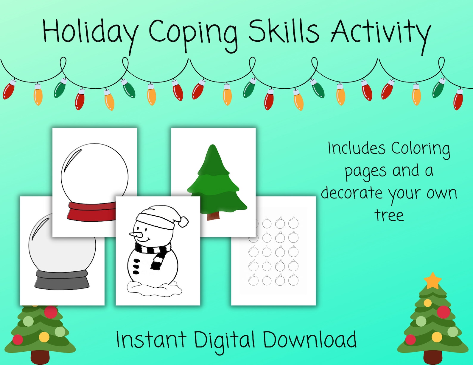 Holiday Coping Skills | Coping Skills Worksheet | Coloring Pages ...