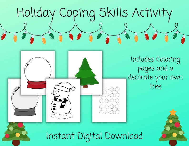 Holiday Coping Skills | Coping Skills Worksheet | Coloring Pages ...