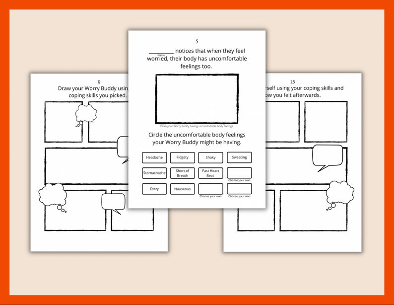 Anxiety Workbook Kids Worry Workbook Printable Worksheets Coping Skills ...