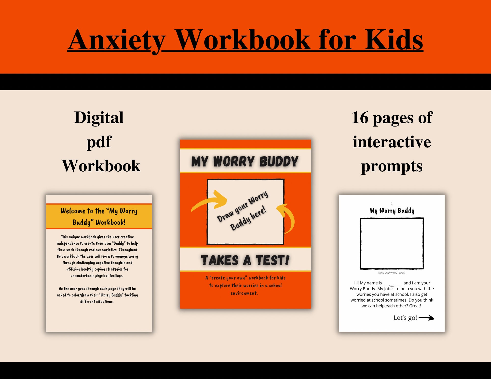 Anxiety Workbook Kids Worry Workbook Printable Worksheets Coping Skills ...