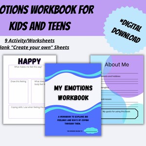 Emotions Workbook Coping Skills Worksheets Childrens - Etsy