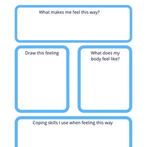 Emotions Workbook Coping Skills Worksheets Childrens | Etsy