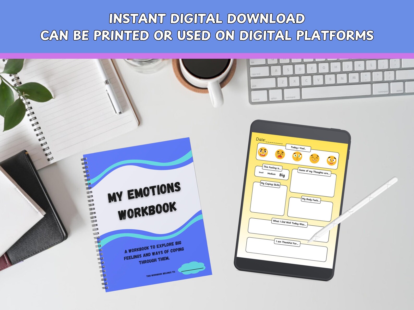 Emotions Workbook Coping Skills Worksheets Childrens Emotions Workbook ...