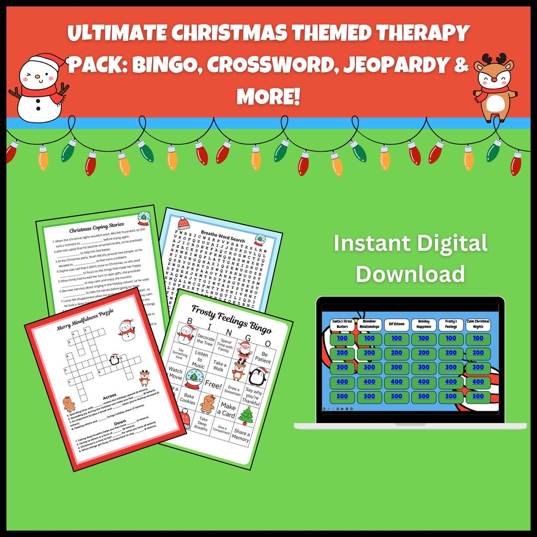 Christmas Therapy Games Coping Skills Counseling Games Coping Skills ...