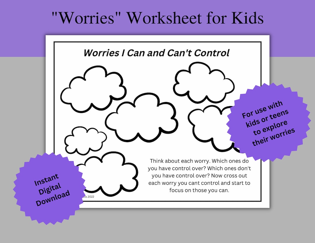 My Worries Worksheet | Emotions Worksheet | Printable Kids and Teens ...