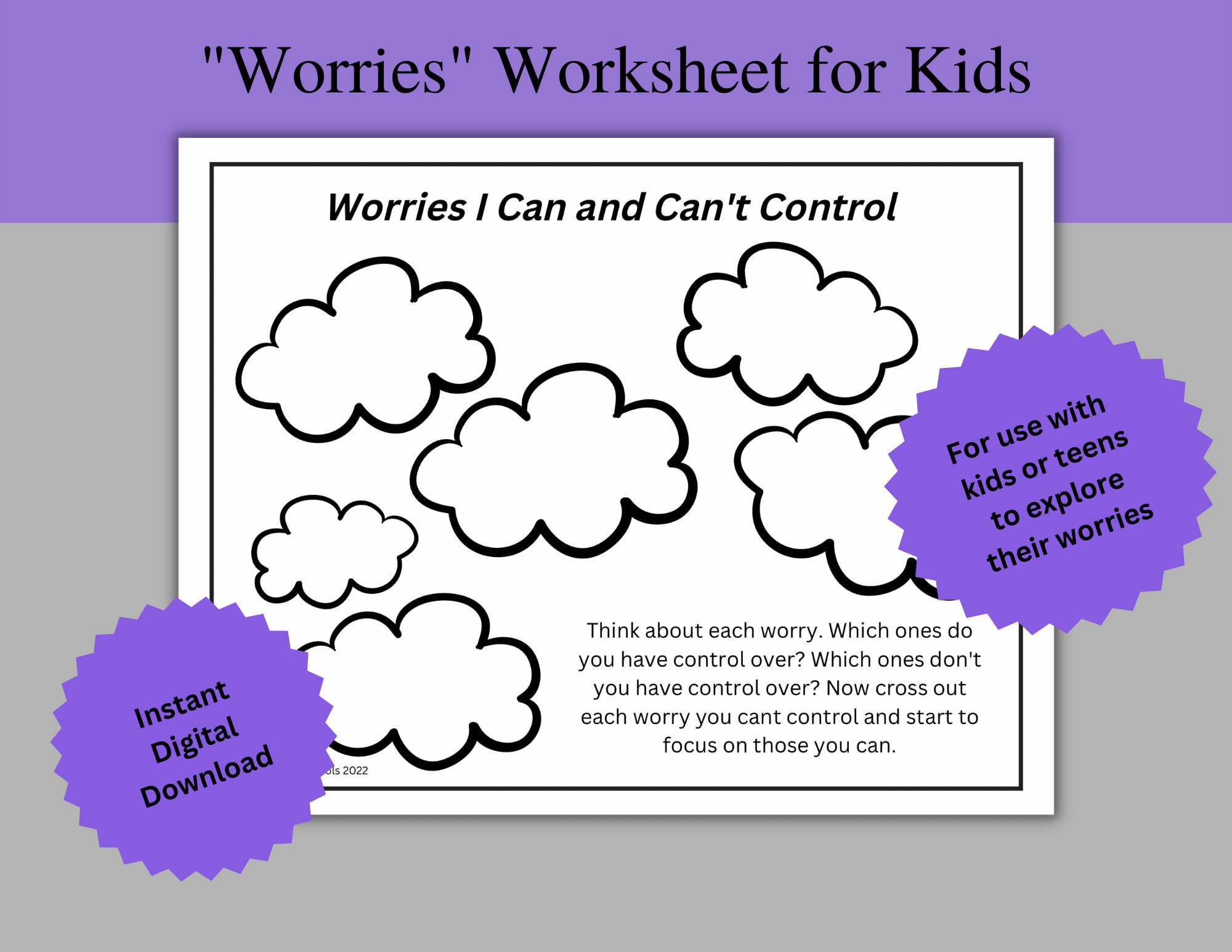 My Worries Worksheet | Emotions Worksheet | Printable Kids and Teens ...
