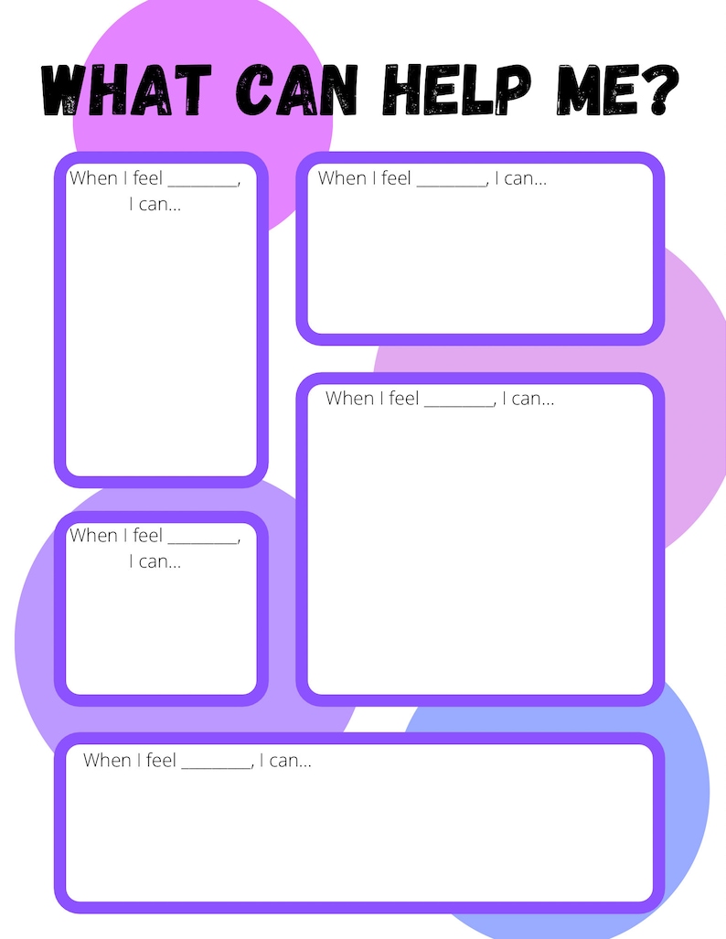 Emotions Workbook Coping Skills Worksheets Childrens | Etsy