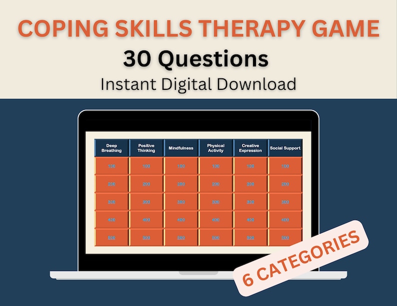 Coping Skills Game Therapy Game Counseling Game Virtual Game Group ...