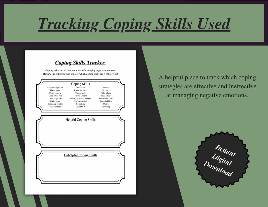 Coping Skills Tracker Healthy Coping Skills Worksheet Emotions ...