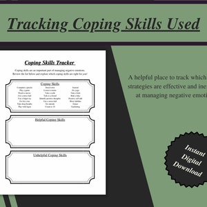 Coping Skills Tracker Healthy Coping Skills Worksheet Emotions ...