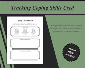 Coping Skills Worksheet - Etsy