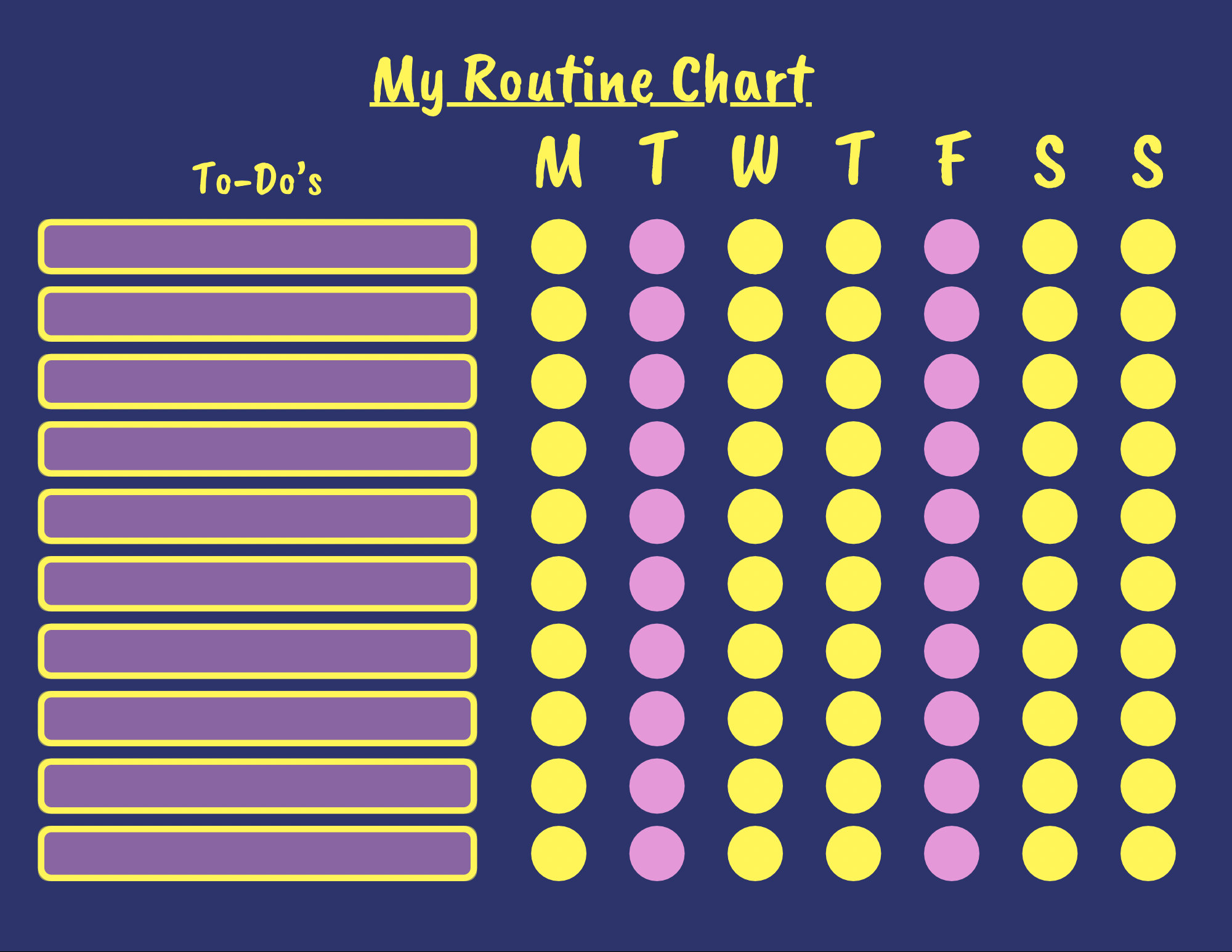 Routine Chart Childrens Routine Chart Printable Routine Chart Daily ...