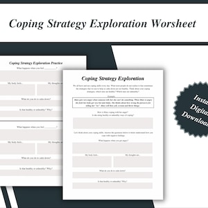 Coping Skills Worksheet Coping Strategy Exploration Emotions Counseling ...