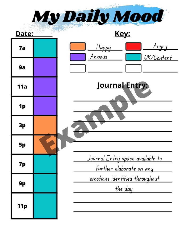 Mood Tracking Calendar Printable Mood Tracker Printable | Etsy
