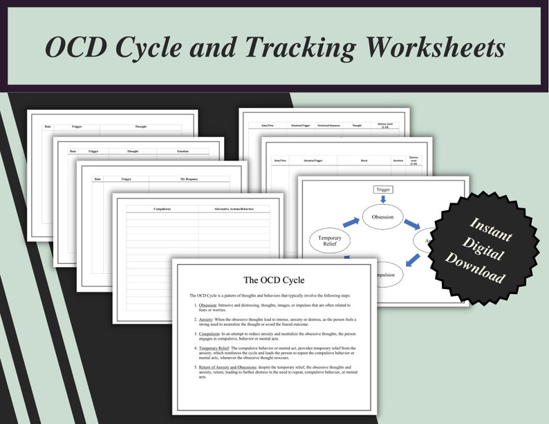 OCD Tracker Symptom Tracker Emotions Worksheets Counseling Printable ...