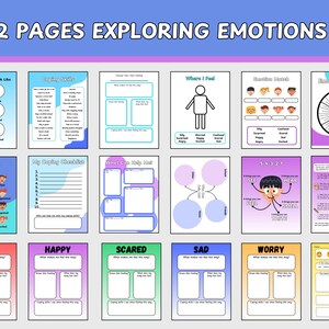 Emotions Workbook Coping Skills Worksheets Childrens Emotions Workbook ...