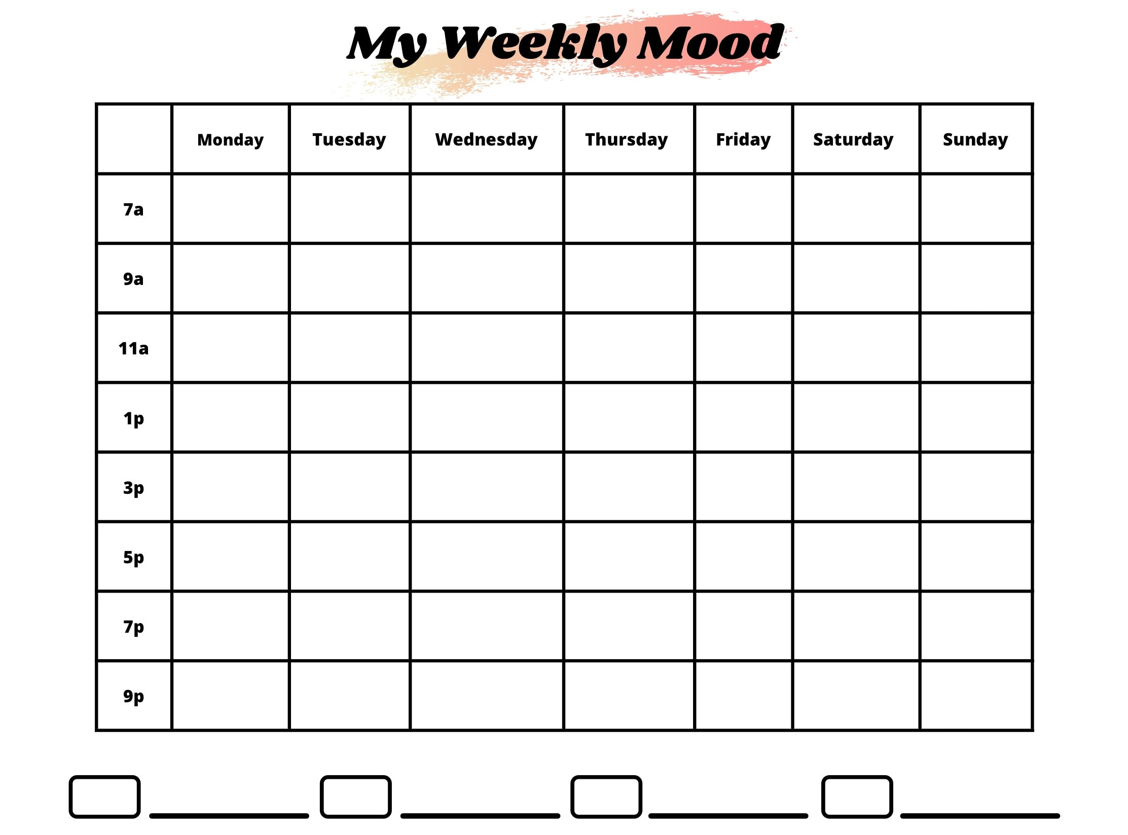 Printable Mood Tracker Calendar | Daily, Weekly, Monthly (PDF) - Etsy