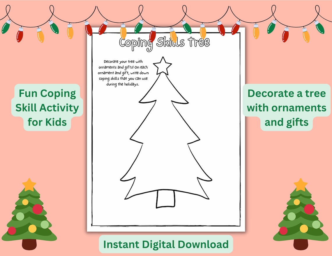 Holiday Print | Coping Skills Worksheet | Coping Skills Tree ...