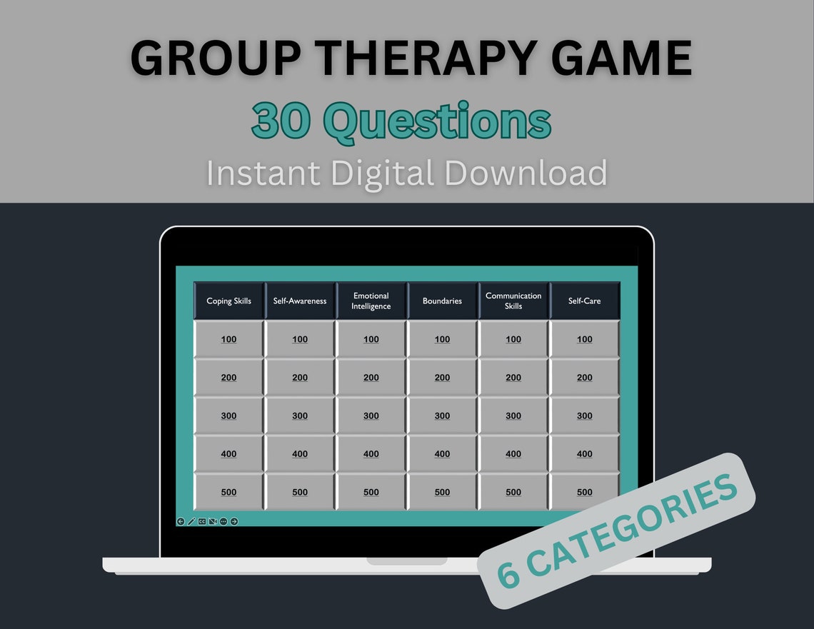 Coping Skills Game Therapy Game Counseling Game Virtual Game Group ...