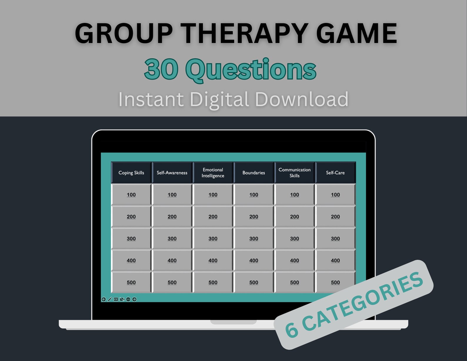Coping Skills Game Therapy Game Counseling Game Virtual Game Group ...