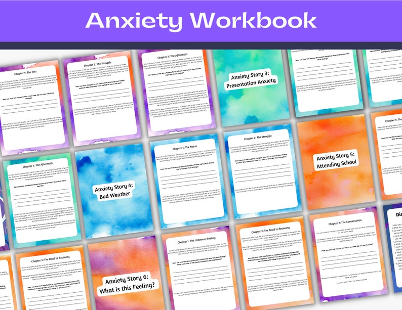 Anxiety Worksheets Anxiety Workbook Mental Health Worksheets Counseling ...
