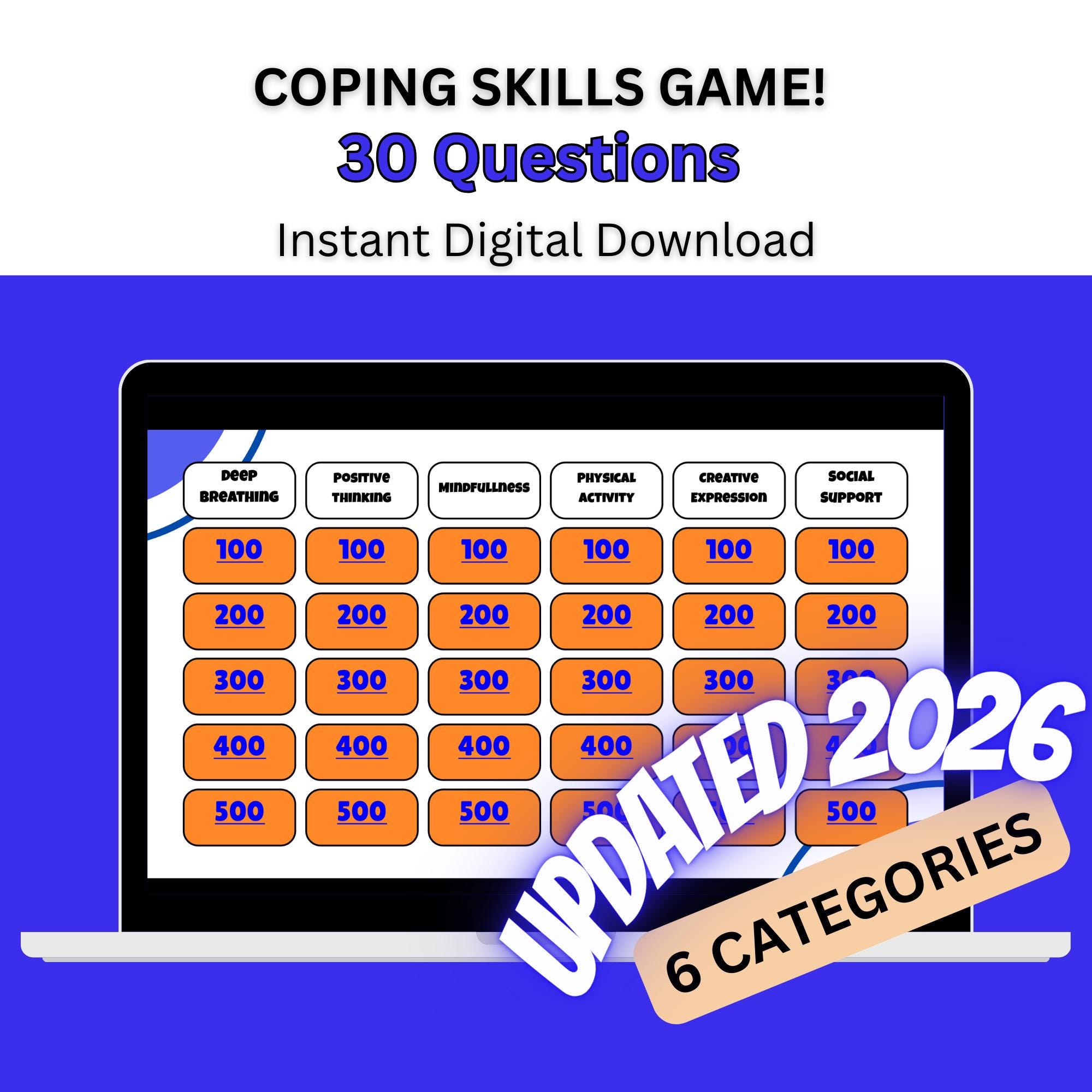 Coping Skills Game for Kids | School Counseling Activity | Group ...