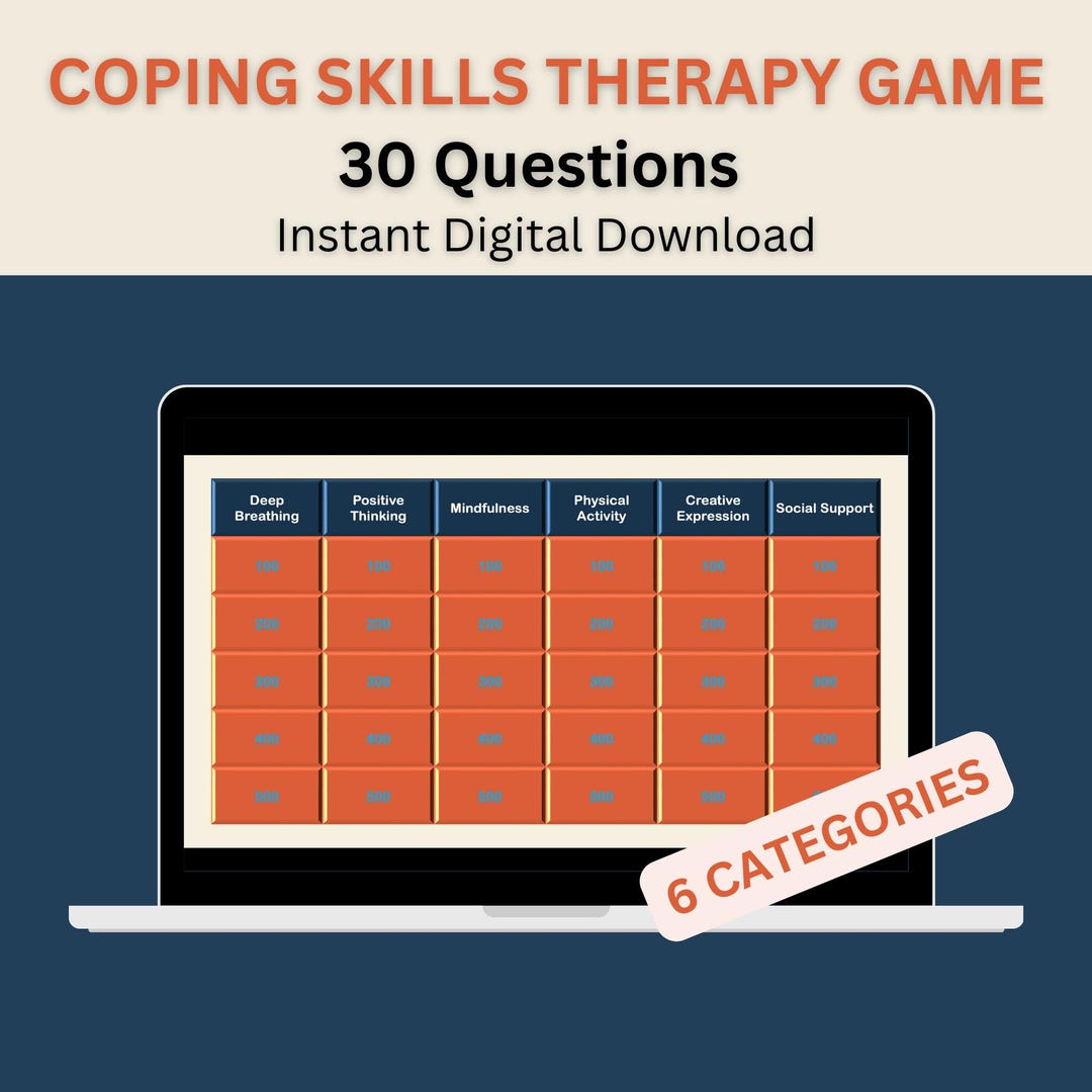 Coping Skills Game Therapy Game Counseling Game Virtual Game Group ...