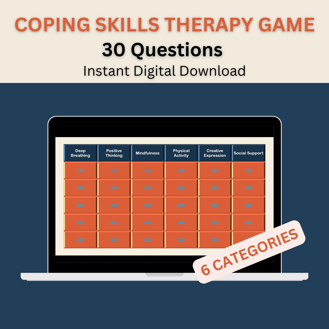 Coping Skills Game Therapy Game Counseling Game Virtual Game Group ...