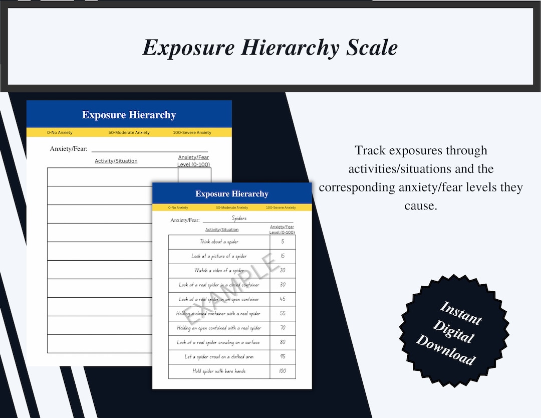 Anxiety Worksheet | Exposure Hierarchy | Printable Emotions Worksheet ...