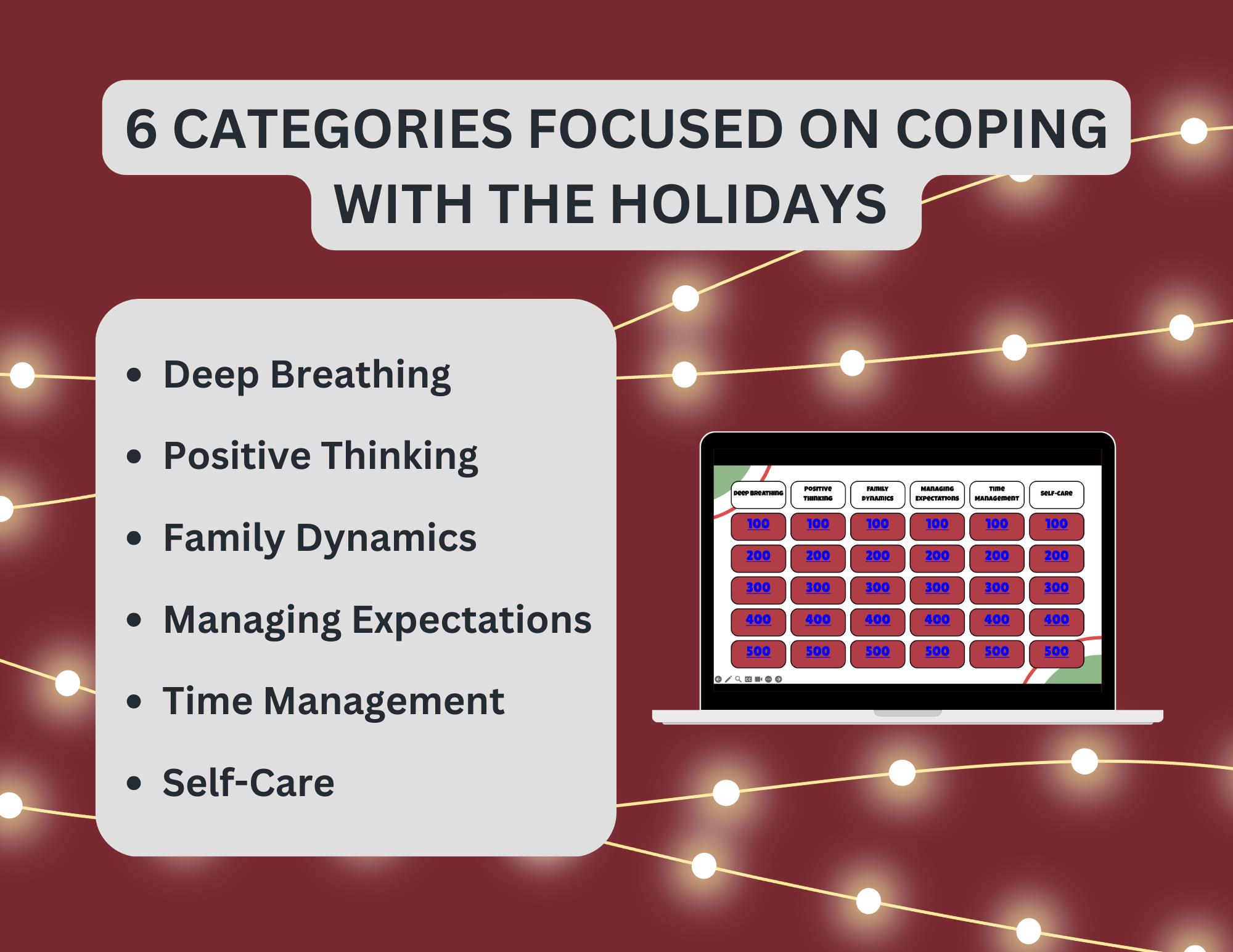 Coping Skills Therapy Game Holiday Counseling Game Virtual Game Group ...