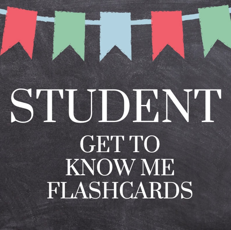 Get to Know Me Student Flashcards - Etsy