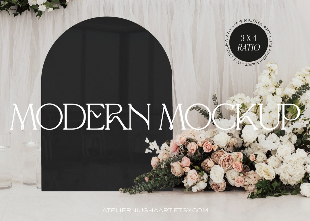 Wedding Sign Mockup Black Acrylic, 3x4 Proportion, Boho Wedding, Summer ...