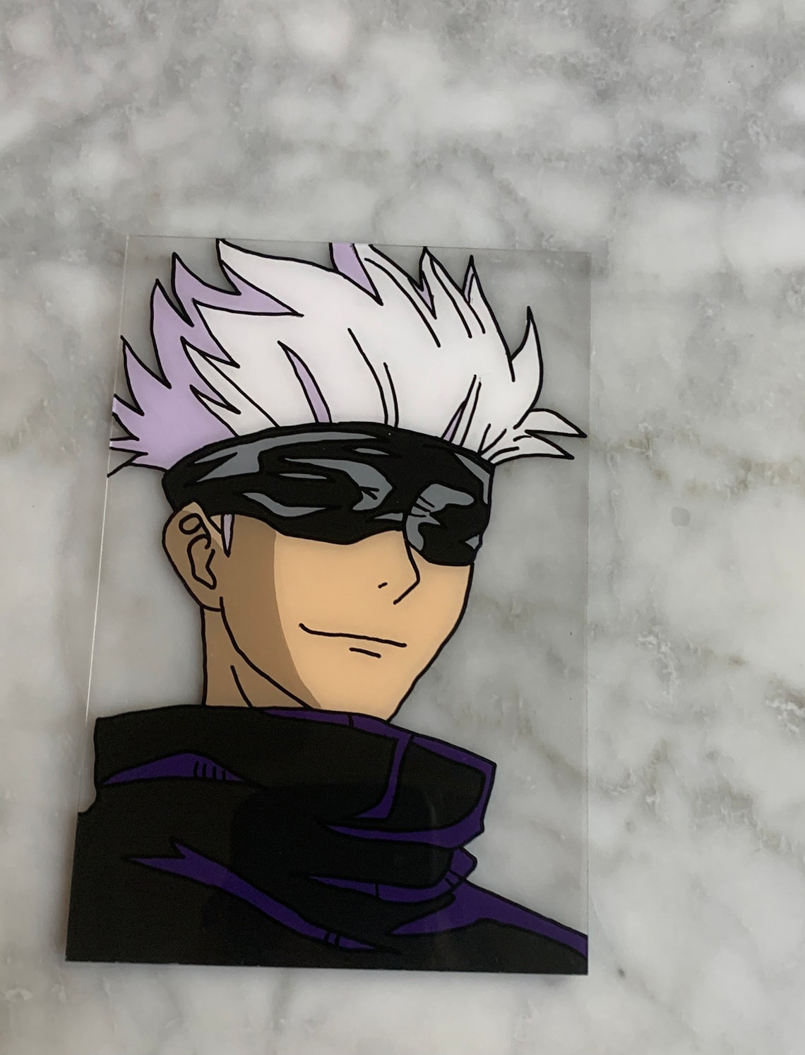 Gojo Satoru Glass Painting Jujutsu Kaisen Art Anime Glass | Etsy