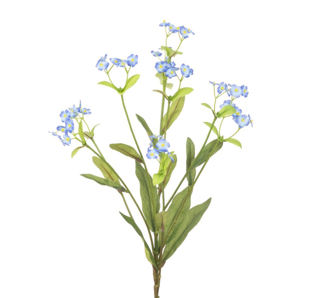 Blue Silk Flowers Artificial Forget Me Not Myosotis Blue Spray Flower ...