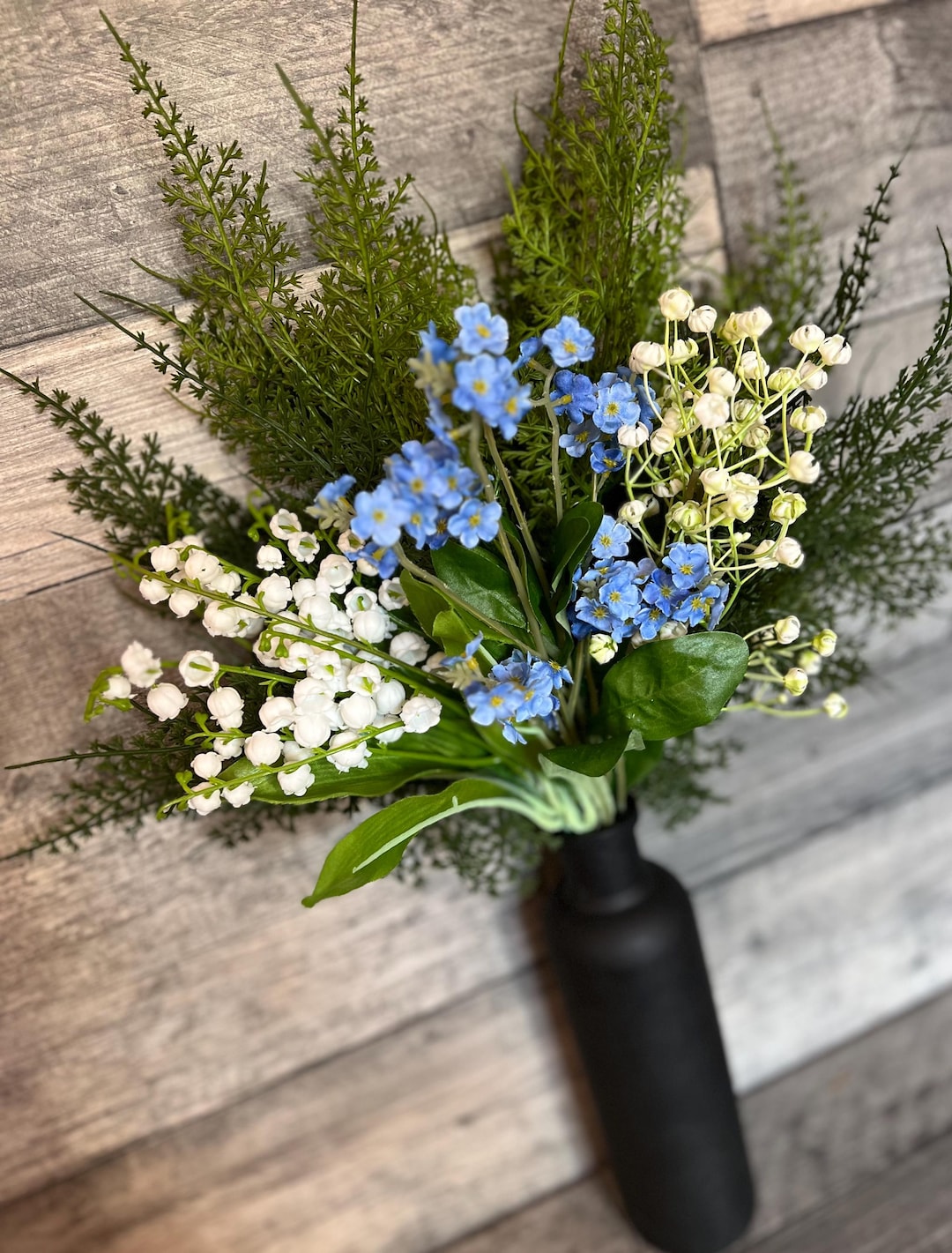 Faux Flower Bouquet: Forget-me-not, Lily of the Valley, Gypsophila - Etsy