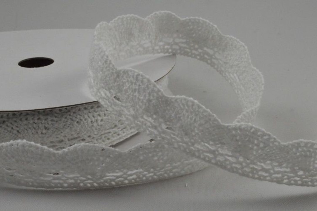 20mm Vintage Lace Ribbon Black or White Lace Ribbon Cotton Decorative ...