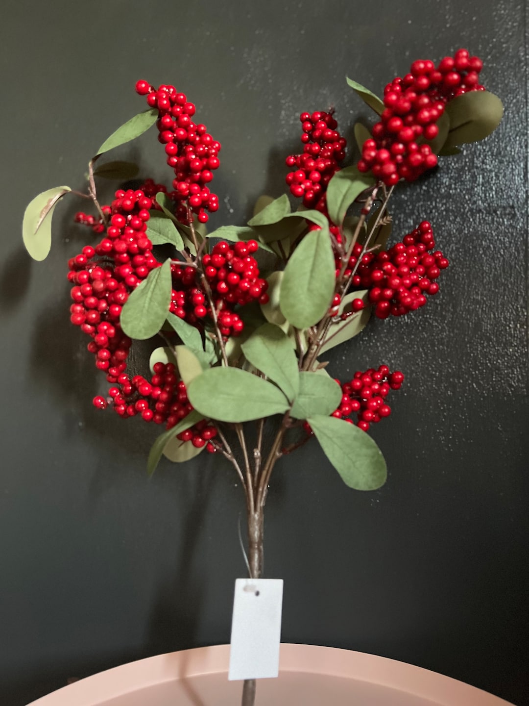 45cm Red Berry Bush, Bunch of Berries for Wreath Making, Home ...
