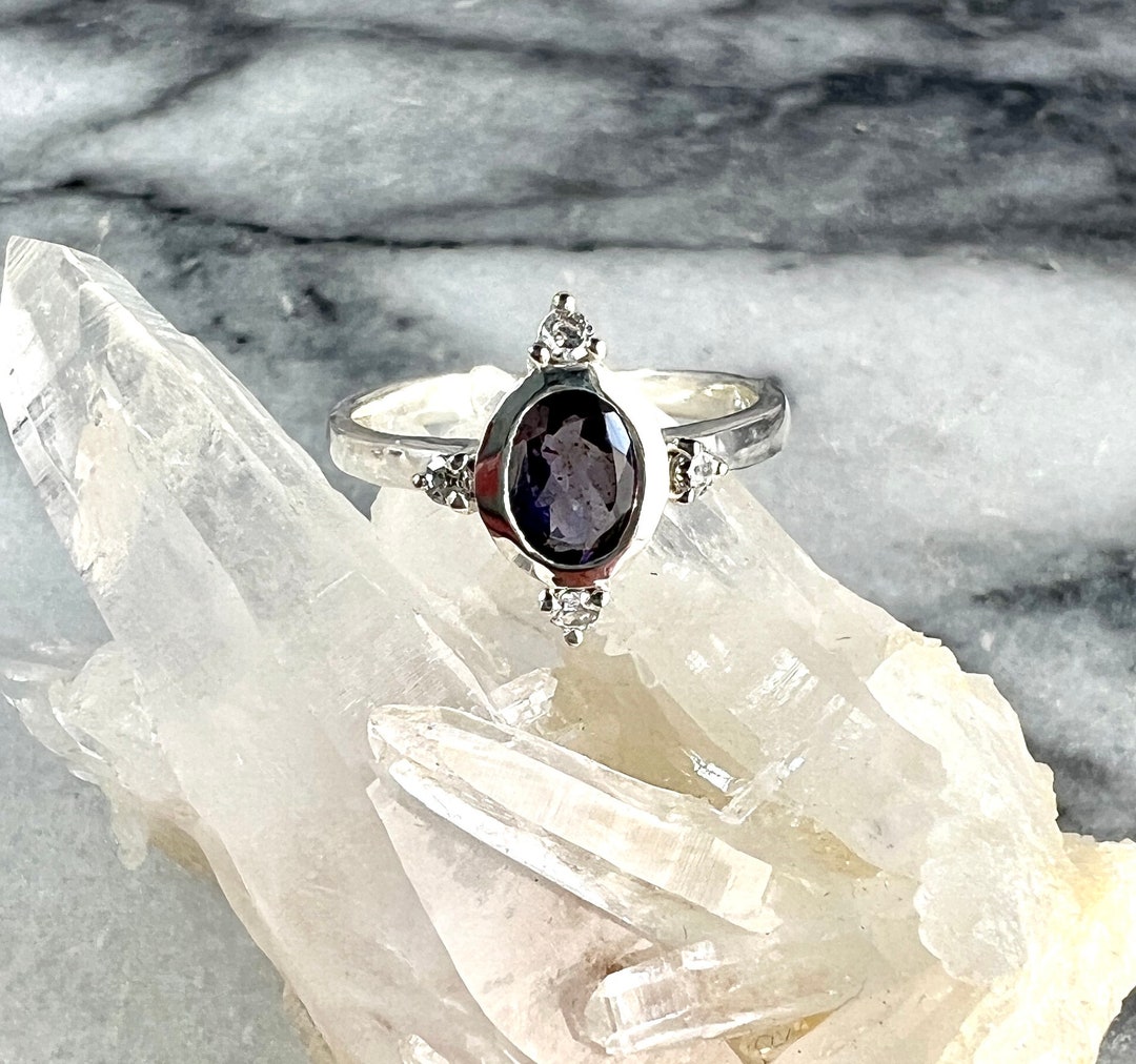 Iolite Ring, 925 Sterling Silver Rings, Gemstone Jewellery, Iolite With ...