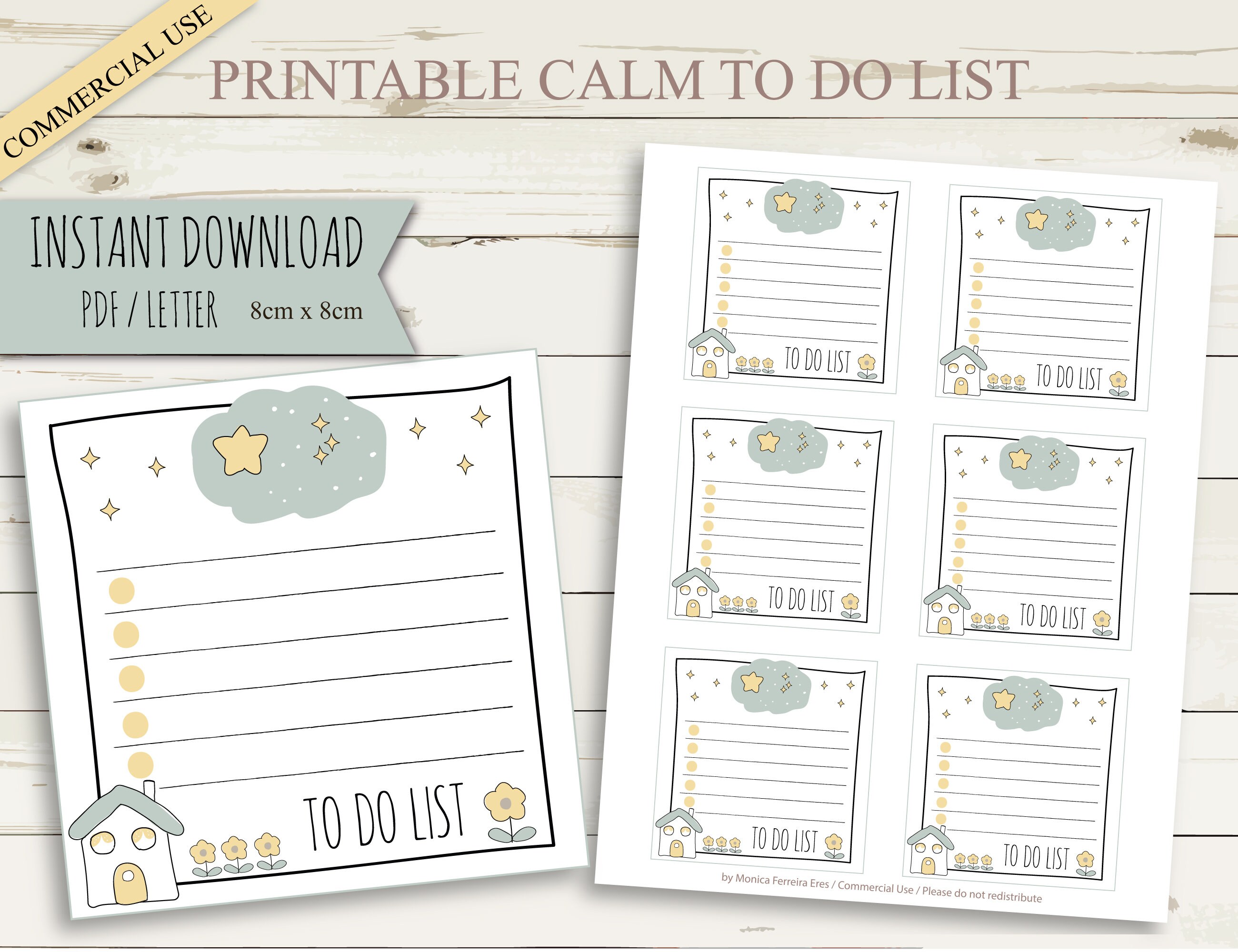 Printable Calm to Do List/ Memo Sheets/memo Pad /hand Drawn/ Sticky ...