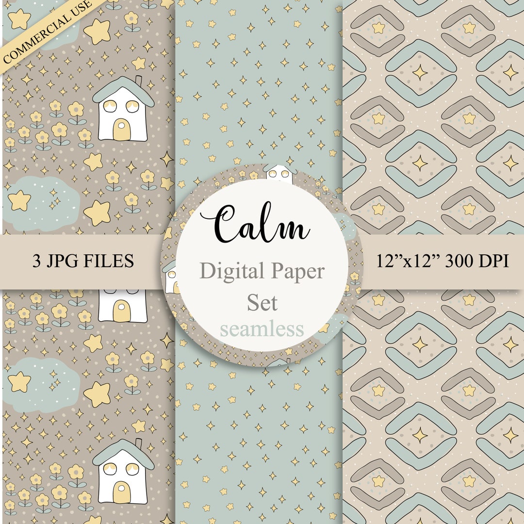 Calm Paper Set/ Digital Paper /instant Download/ Commercial Use ...