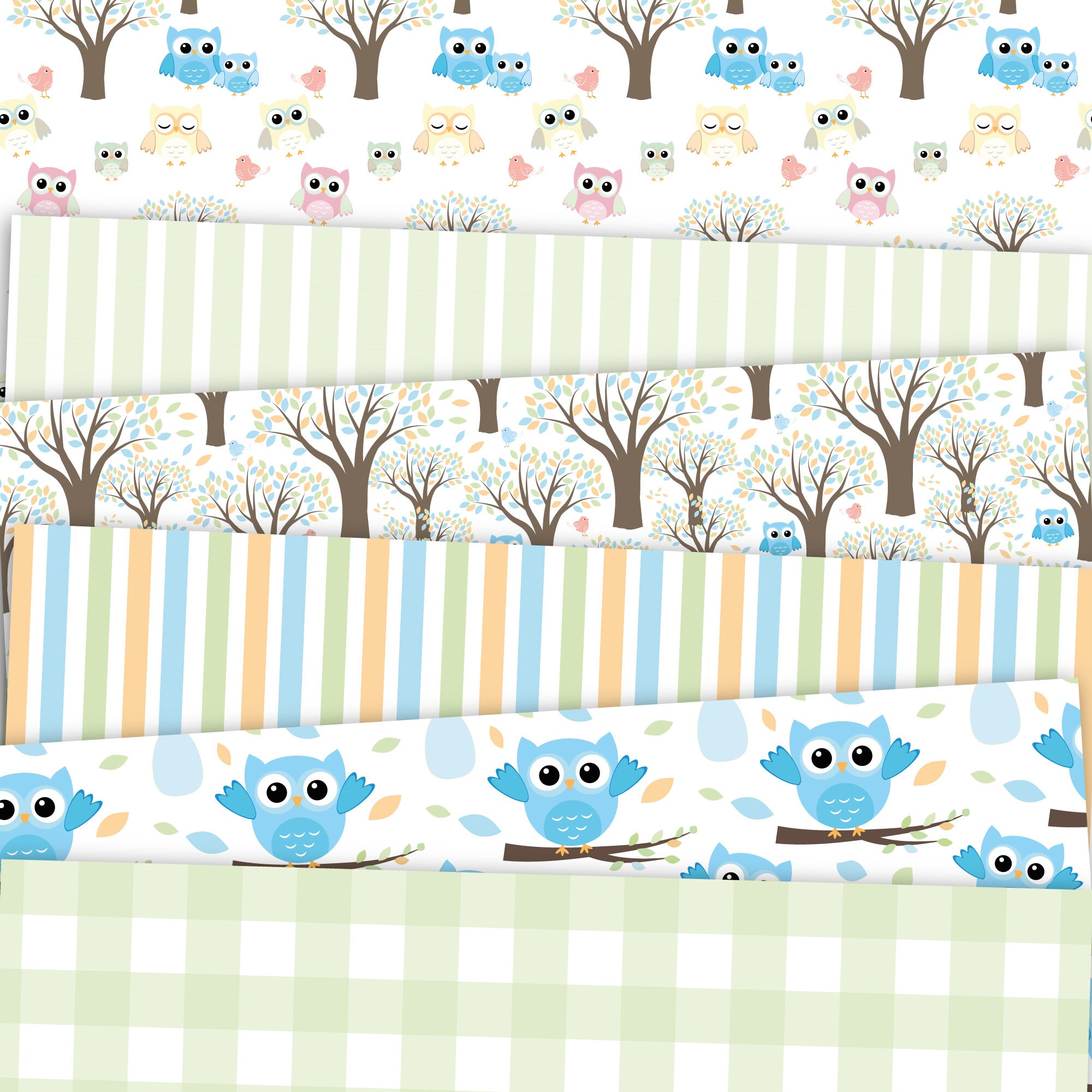 Baby Owl SET / Clip Art / Digital Paper / Scrapbooking / digital ...