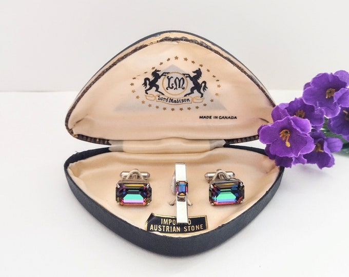 Vintage Lord Madison Cufflinks & Tie Clip in Original Box - Retro Cuff ...