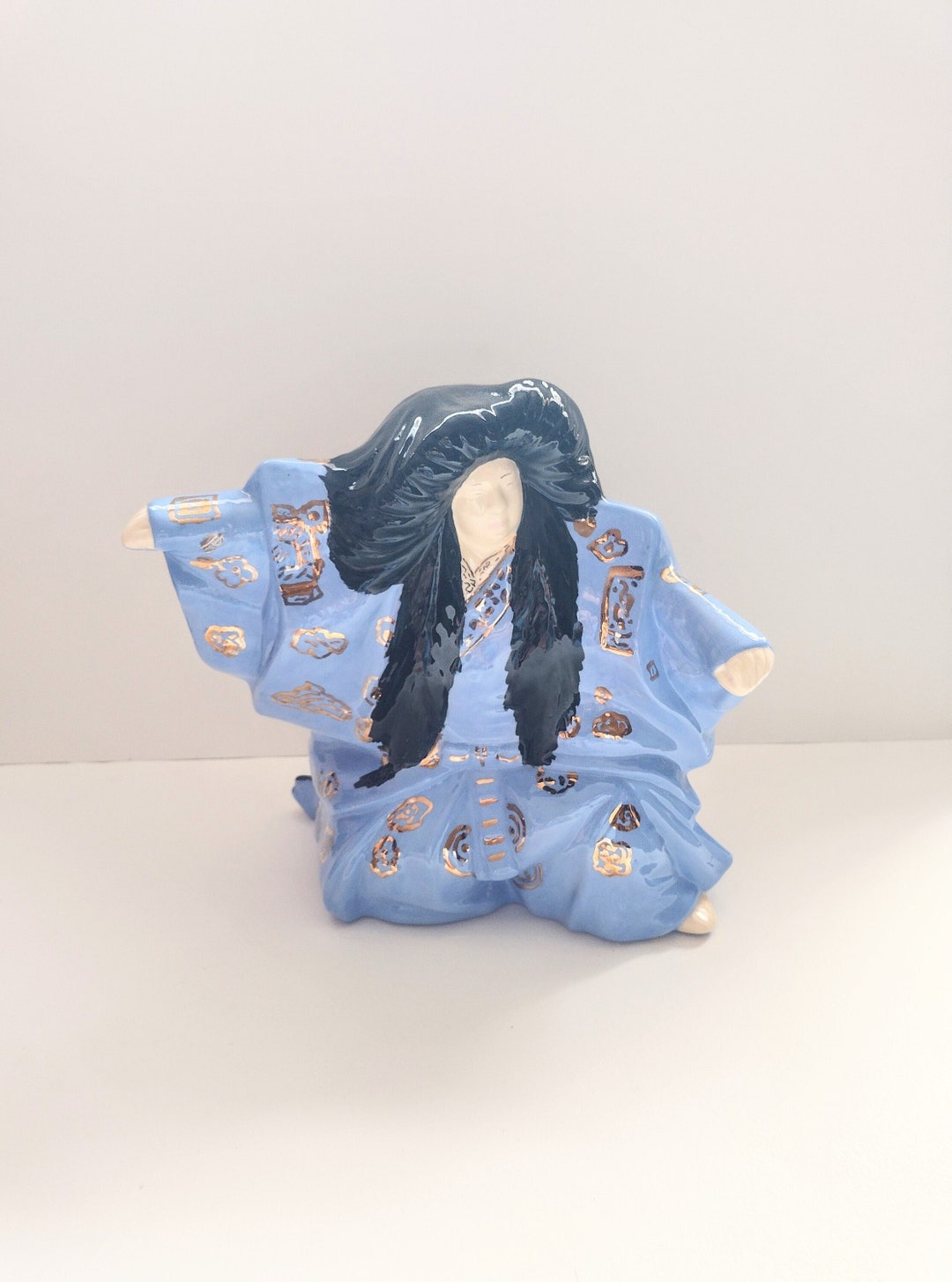 Vintage Porcelain Asian Figurine - Japanese Man Statue - Chinese Man ...