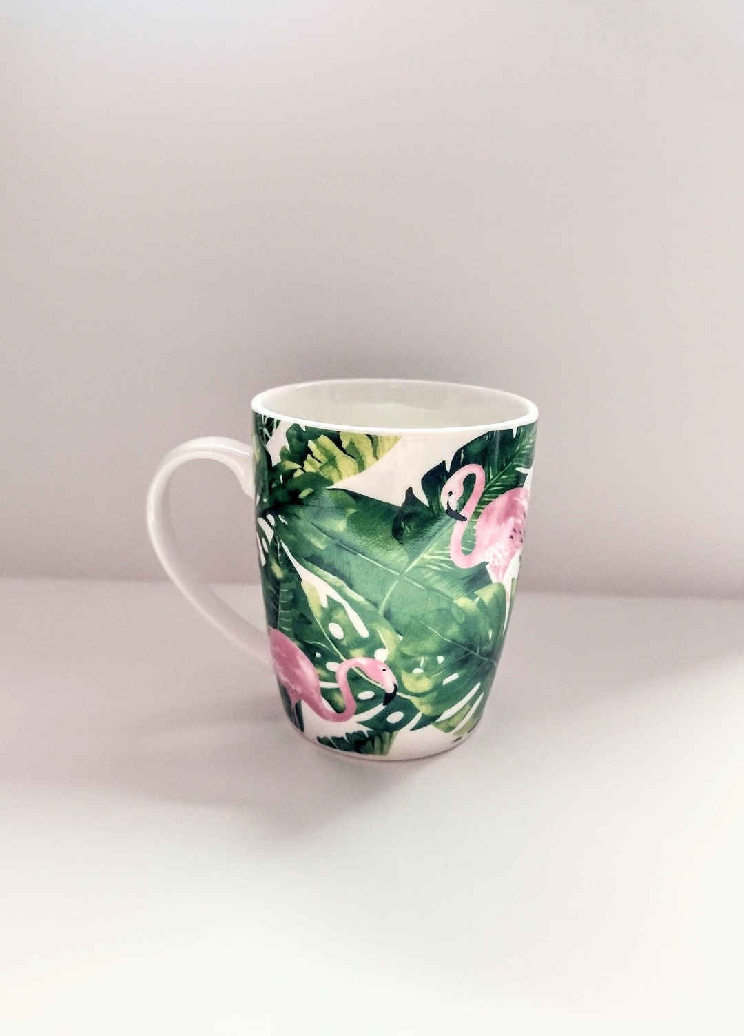 Vintage Tropical Flamingo Mug Tea Cup Coffee Cup Tropical Leaf Mug ...