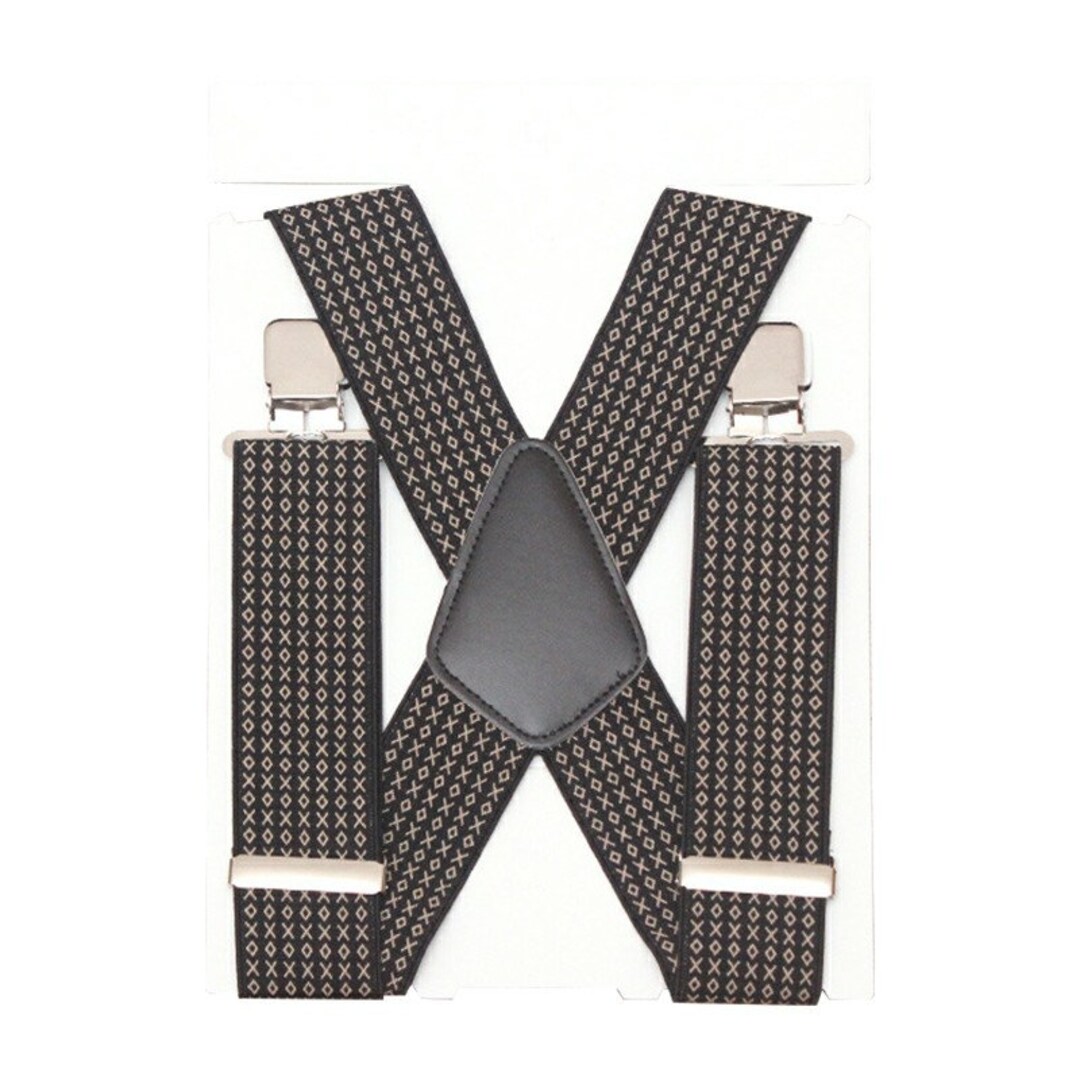 Jacquard Braces Strap 50mm Wide Heavy Duty Suspenders Adjustable Unisex ...