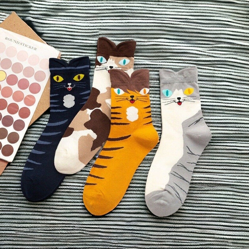 Cute Cat Socks Women - Etsy UK